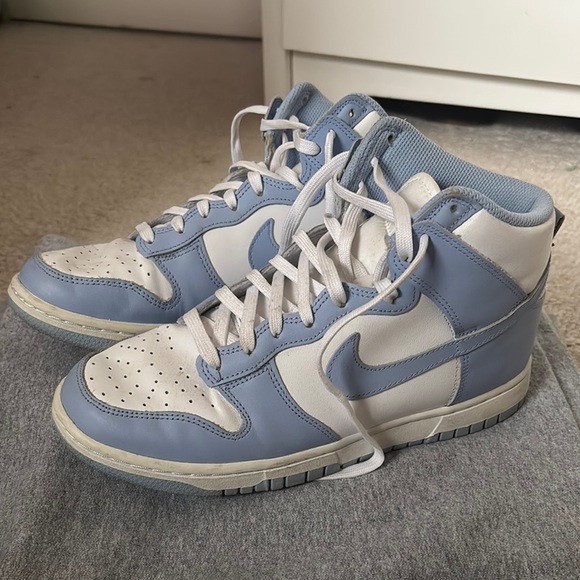 Nike | Shoes | Blue And White High Top Nike Dunks | Poshmark